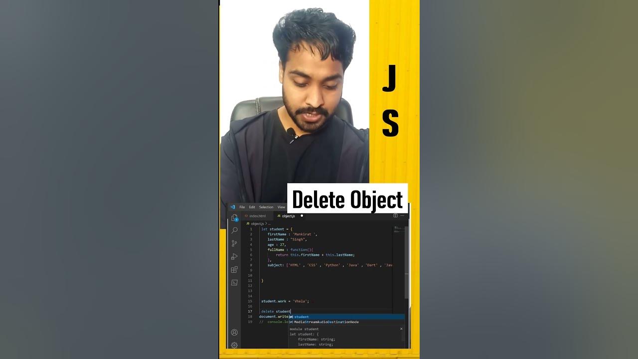 Delete Object Properties In Javascript Youtube