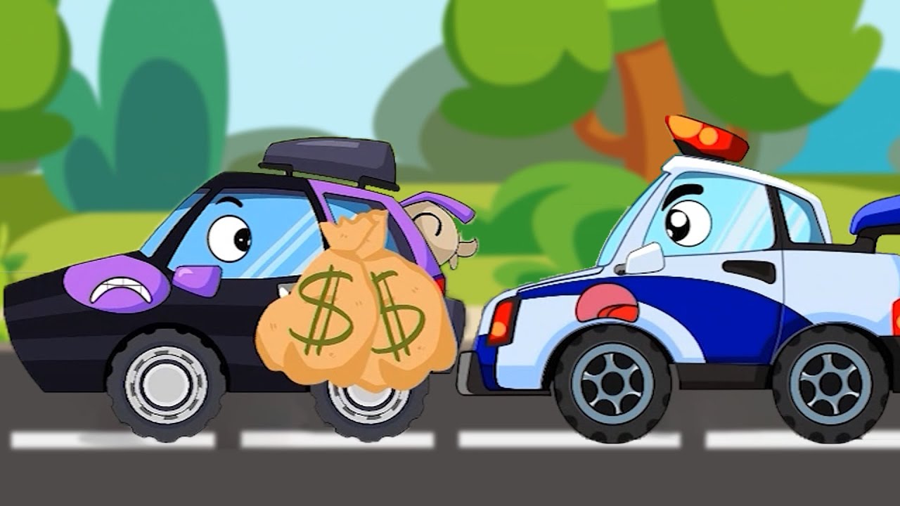 Bank Robbery 🚓 Car Animation🦖 DINOSAUR Animation 🦖 Cartoon Animation ...