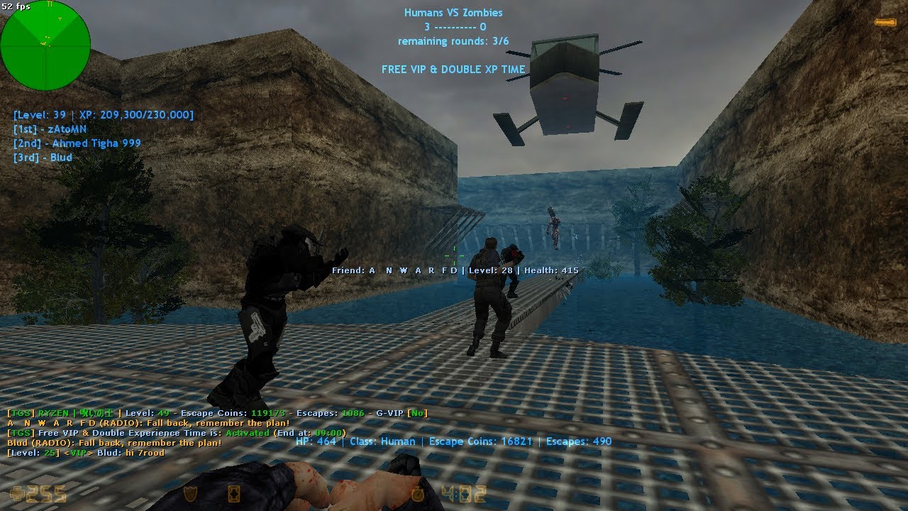 CS 1.6-Zombie Escape-Map:ze_cave on Techline Gaming (With double jump) - YouTube