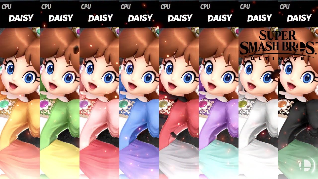 Super Smash Bros Ultimate All Daisy Costume Gameplay - YouTube