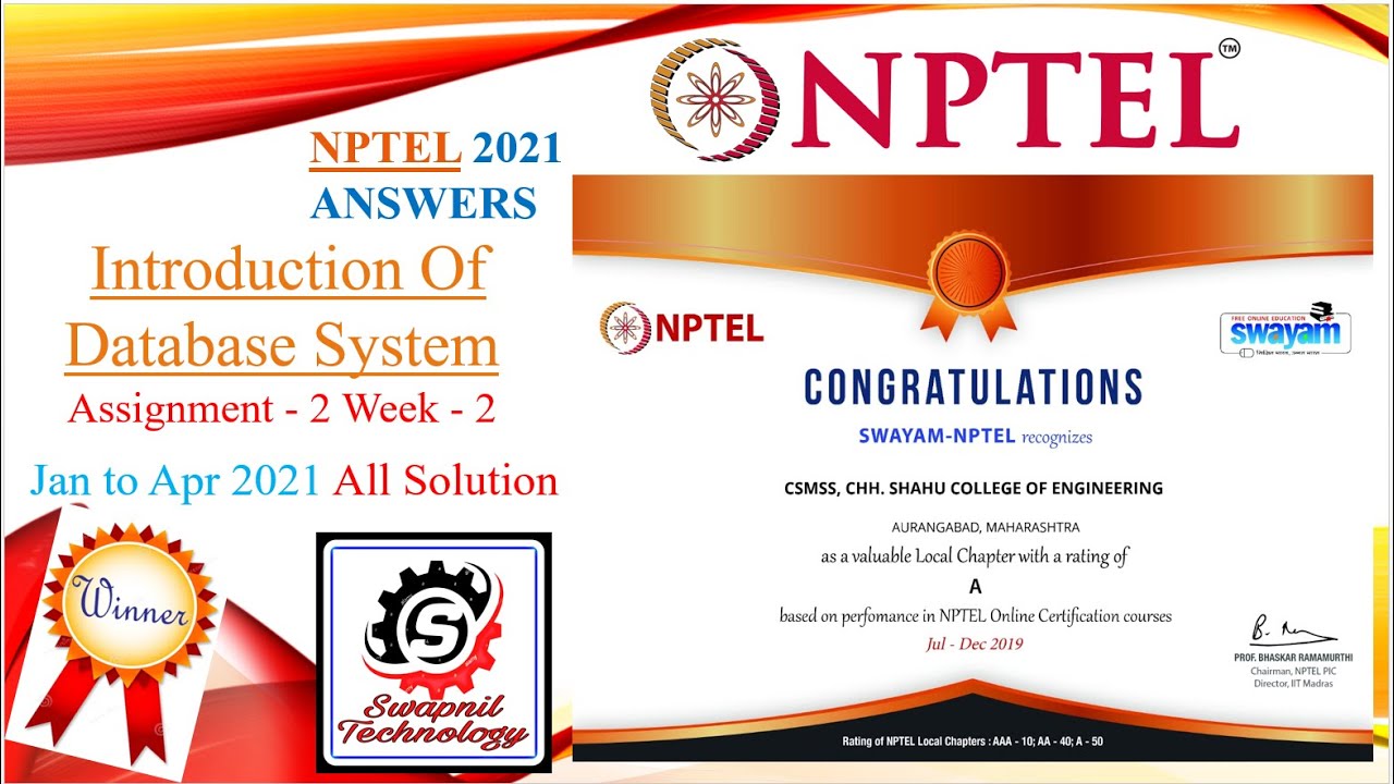 Introduction To Database System Nptel Week 2 Assignment 2 With Programming All