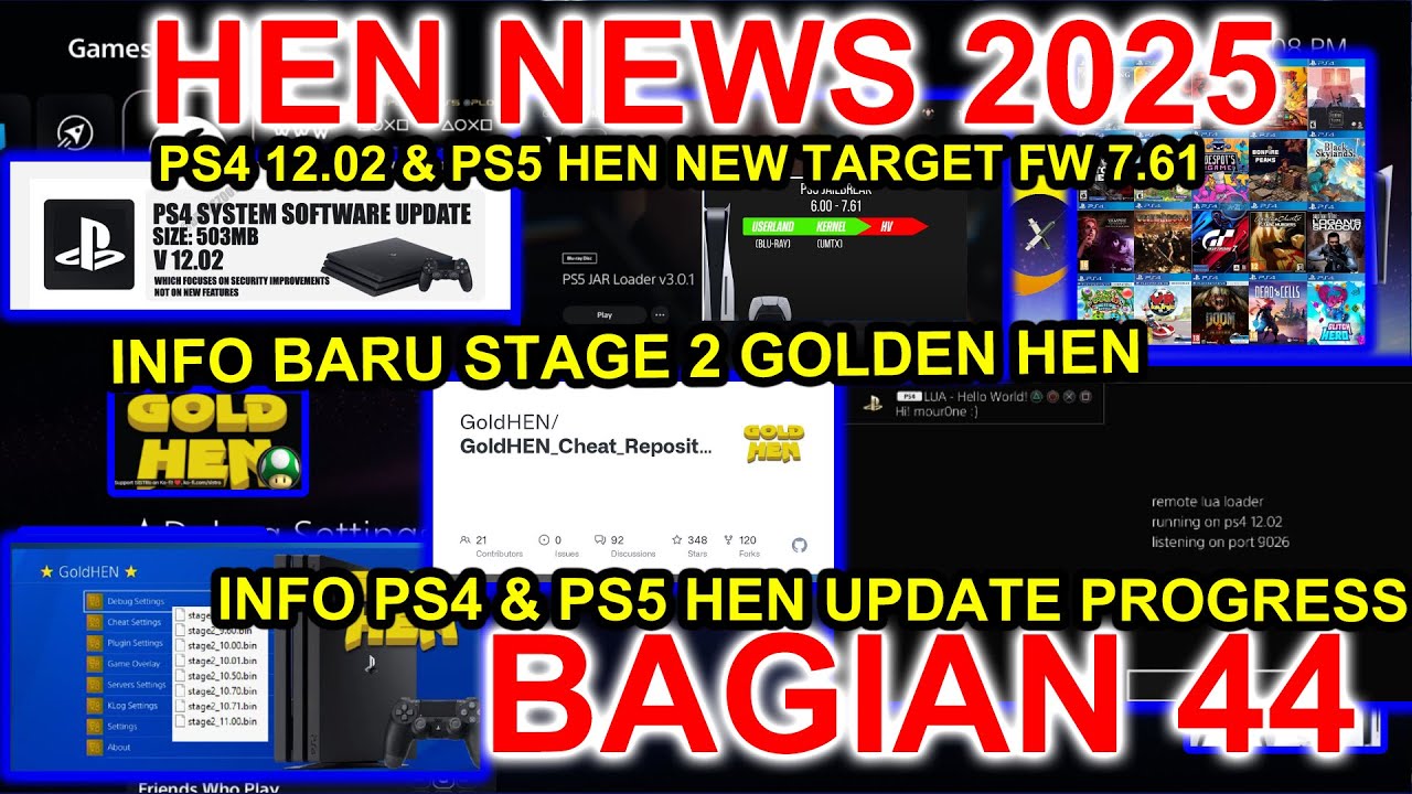 PS 5 HEN 7.61 & PS4 LUA FW 12.02 HEN NEWS 2025 - NEW GOLDEN HEN STAGE 2 ...
