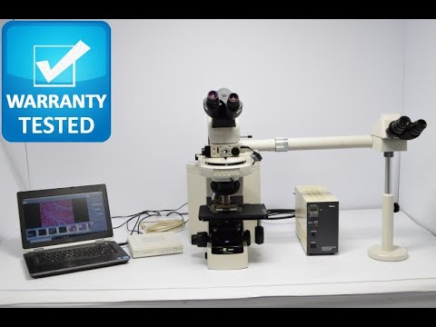 Nikon Eclipse 80i Upright Fluorescence Microscope 25203 - YouTube
