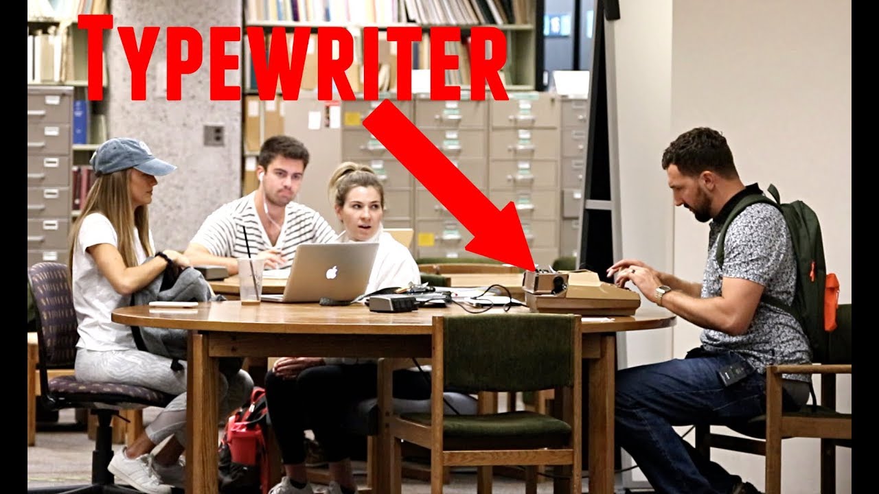 Typewriter in the Library Prank! - YouTube