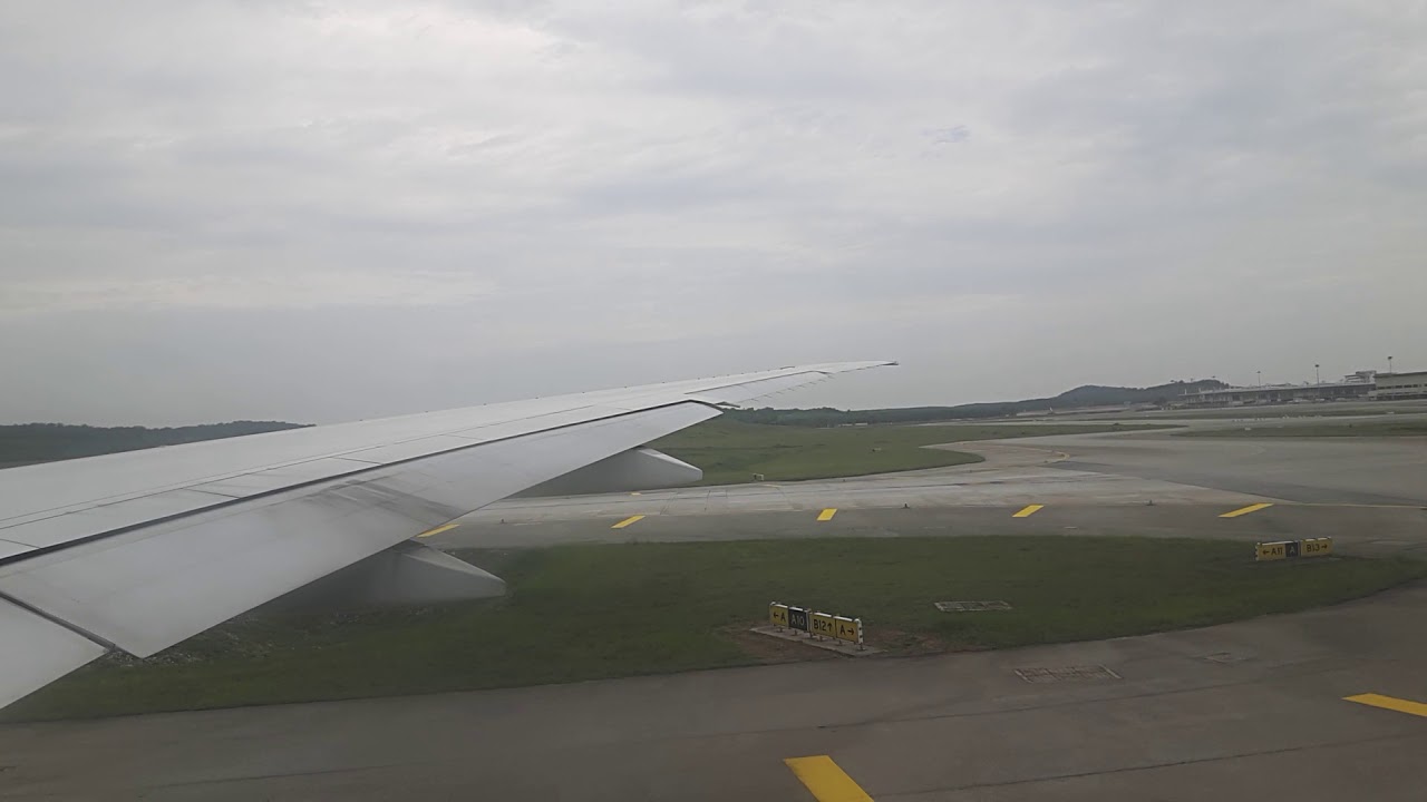 KLM KL809 (KUL-CGK) taxiing and takeoff at Kuala Lumpur intl airport ...
