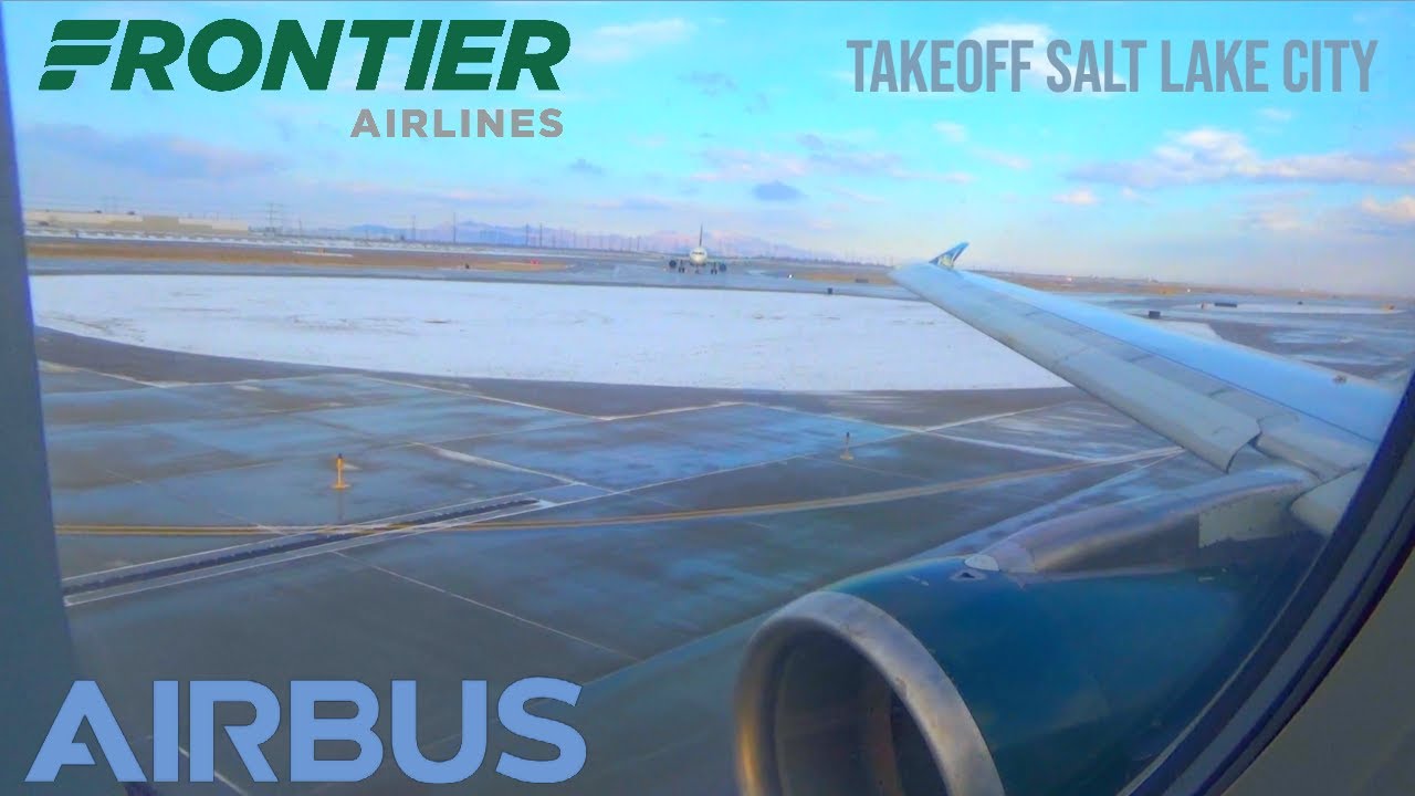 Frontier Airlines Takeoff From Salt Lake City - YouTube