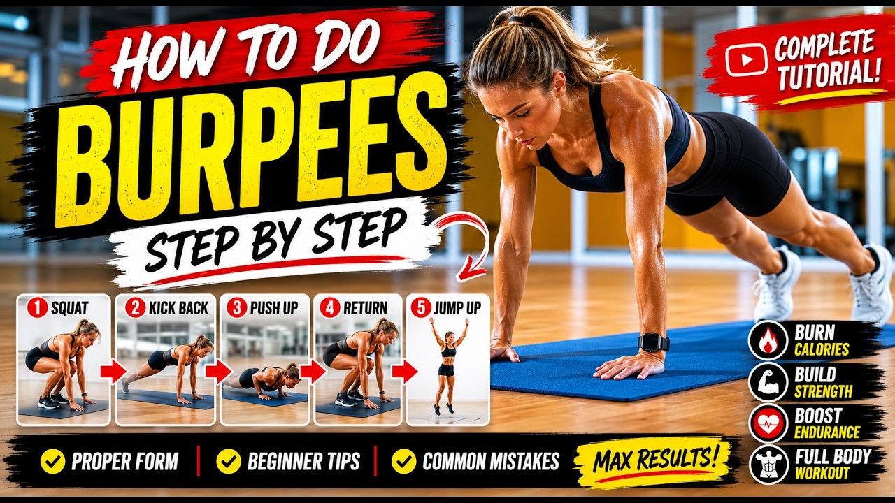 How to do Burpees Step by Step - #exercise #excercises #workout # ...