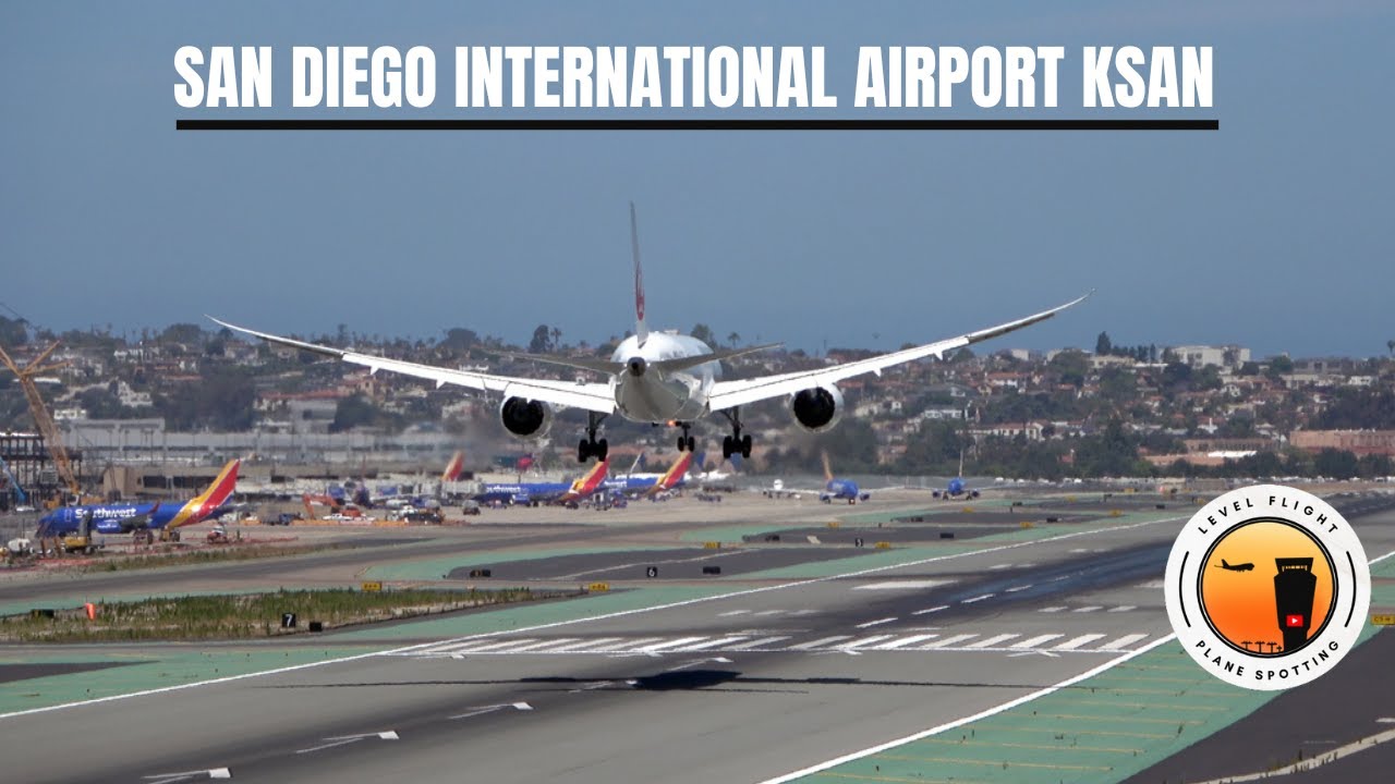 4K HD Plane Spotting San Diego International Airport SAN - YouTube