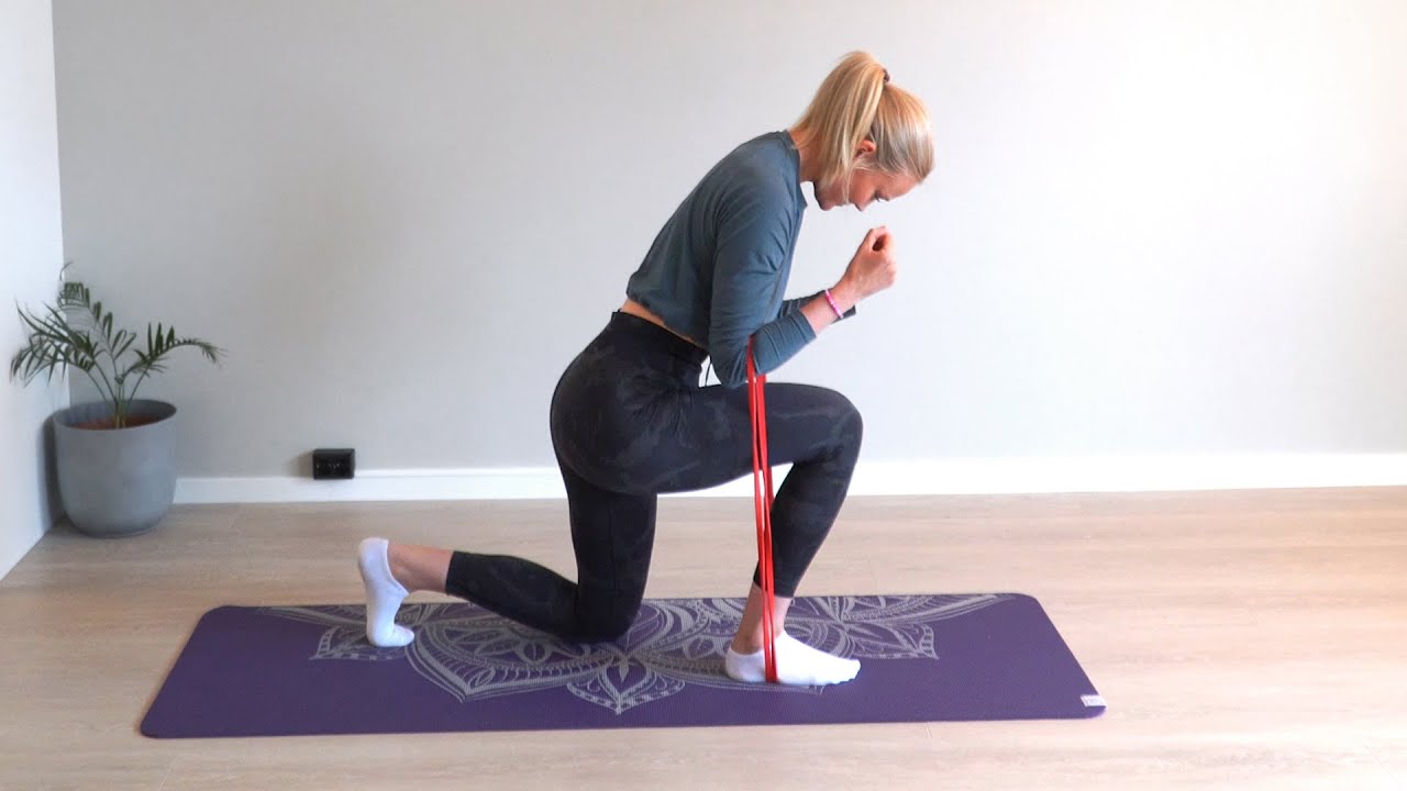 Zercher Reverse Lunges w/ Power Bands | Quads & Knee Exercises - YouTube