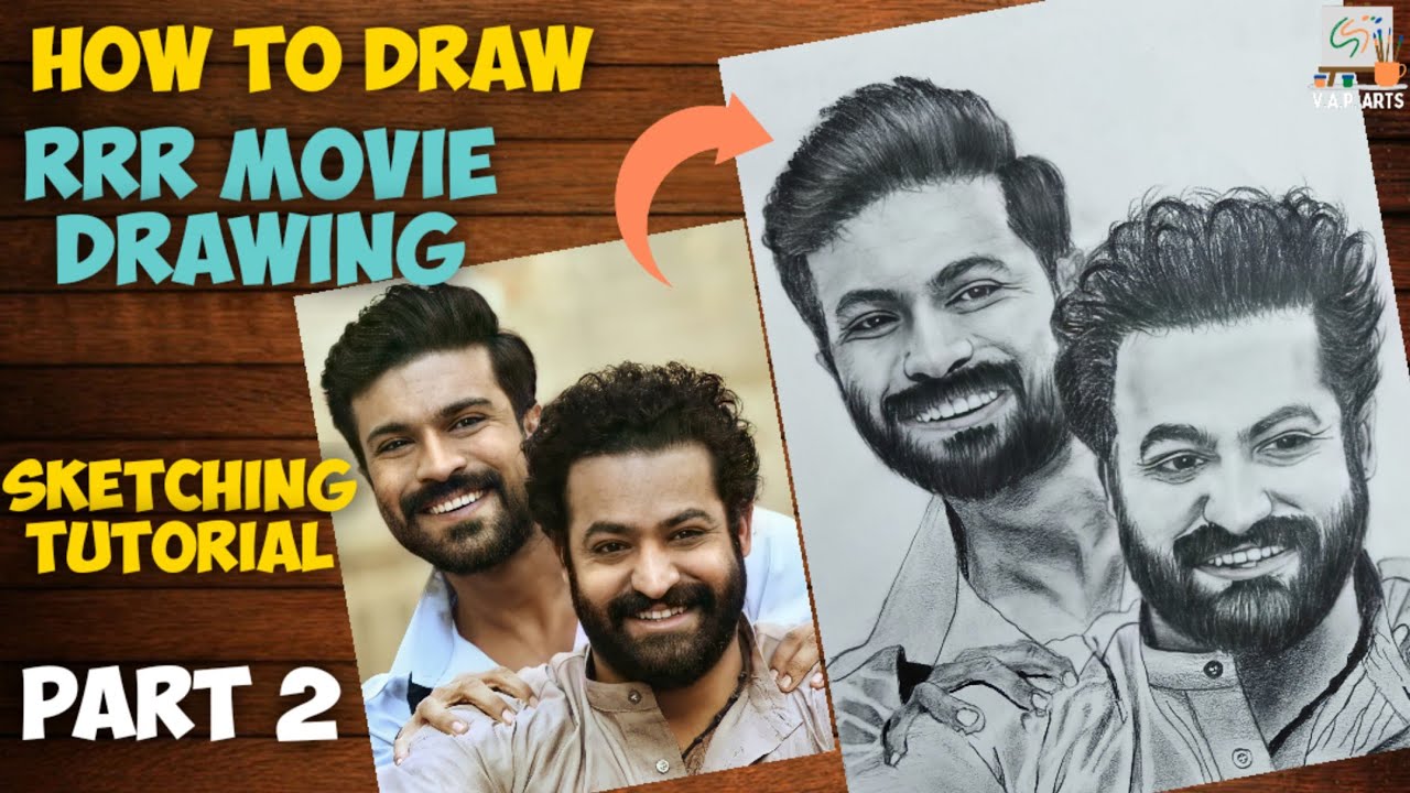 How to draw Jr. NTR and Ram Charan | RRR drawing | sketching tutorial ...