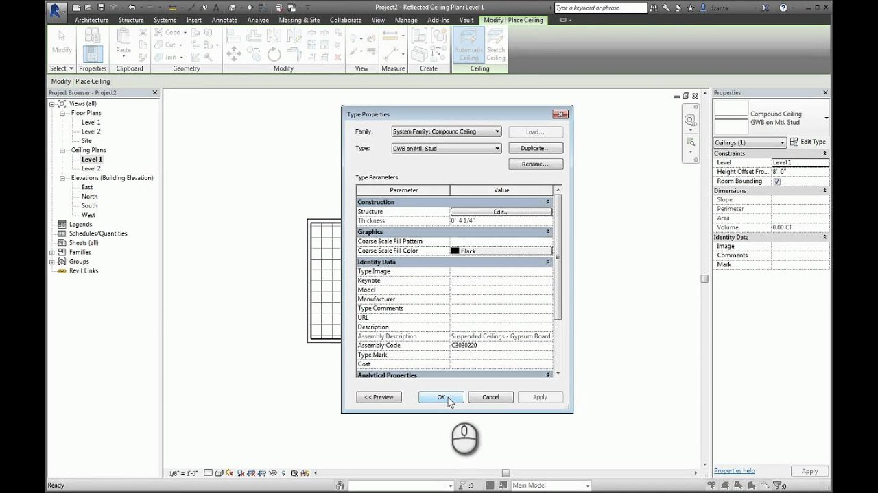 Revit Ceilings A How To Guide - YouTube