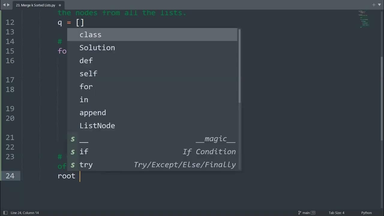 Leetcode 23 Merge K Sorted Lists In Python Python Leetcode Python 3801
