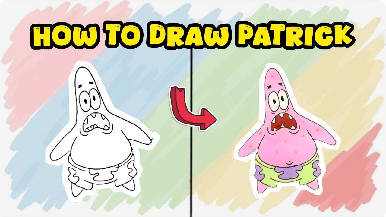 How to Draw Patrick Star from SpongeBob SquarePants – Tutorial - YouTube