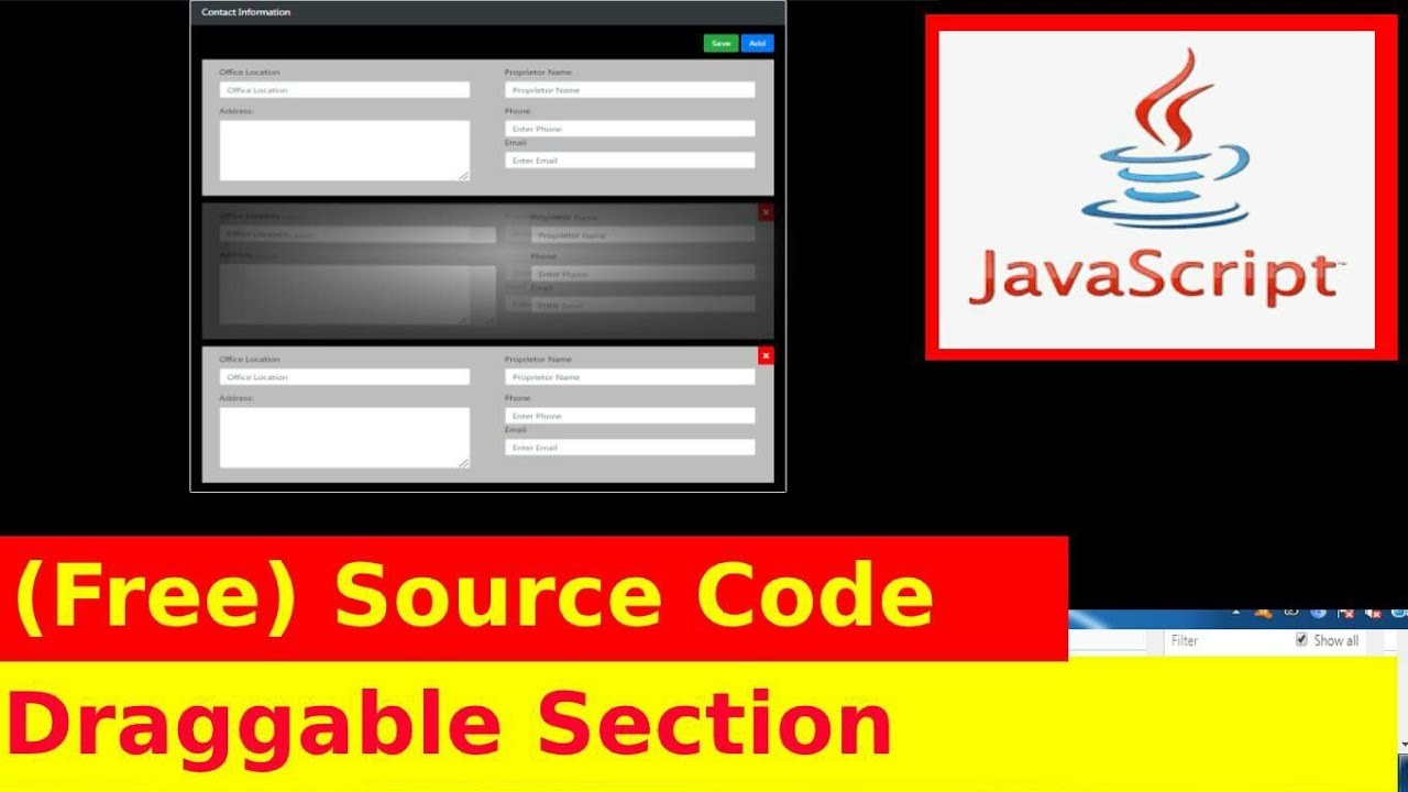 21th Javascript Project Create Dynamic And Draggable Section Tutorial 4430