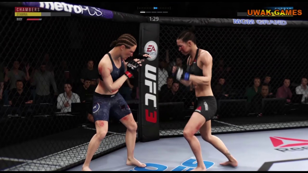 UFC3 alex chambers vs Kailin Curran | 알렉스 챔버스 vs 카일린 커란 | 우웩게임즈 UWAK ...