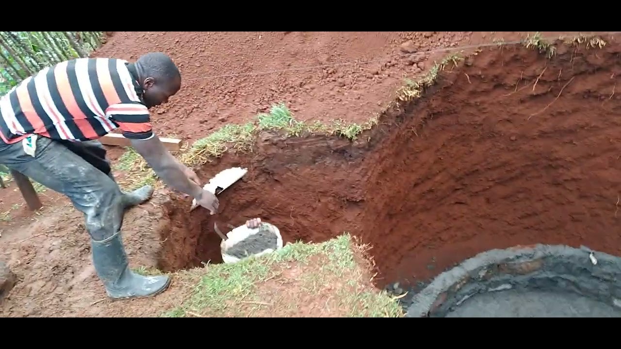 12m³ biogas digester under construction - YouTube