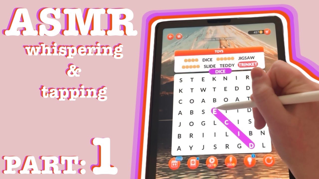 ASMR: IPad Game Word Search Part 1 (whispering & tapping) #asmr # ...
