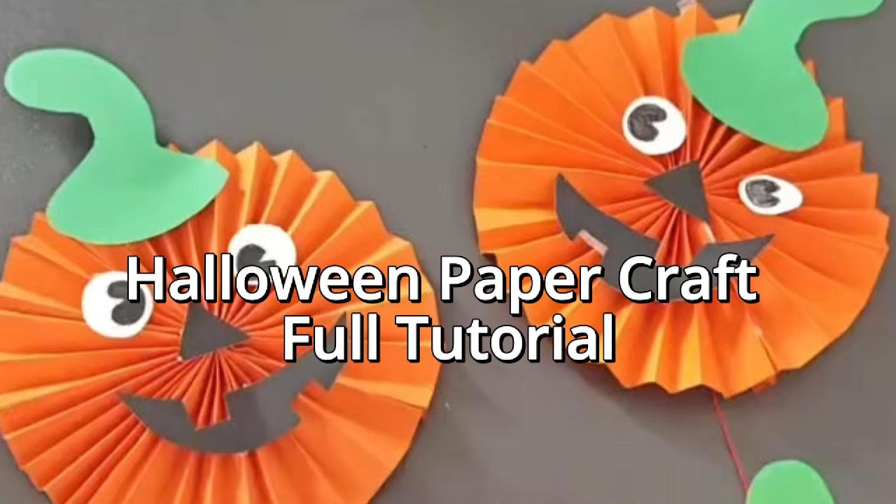 Easy Halloween Paper Pumpkin Craft Tutorial #papercraftiq #halloween ...
