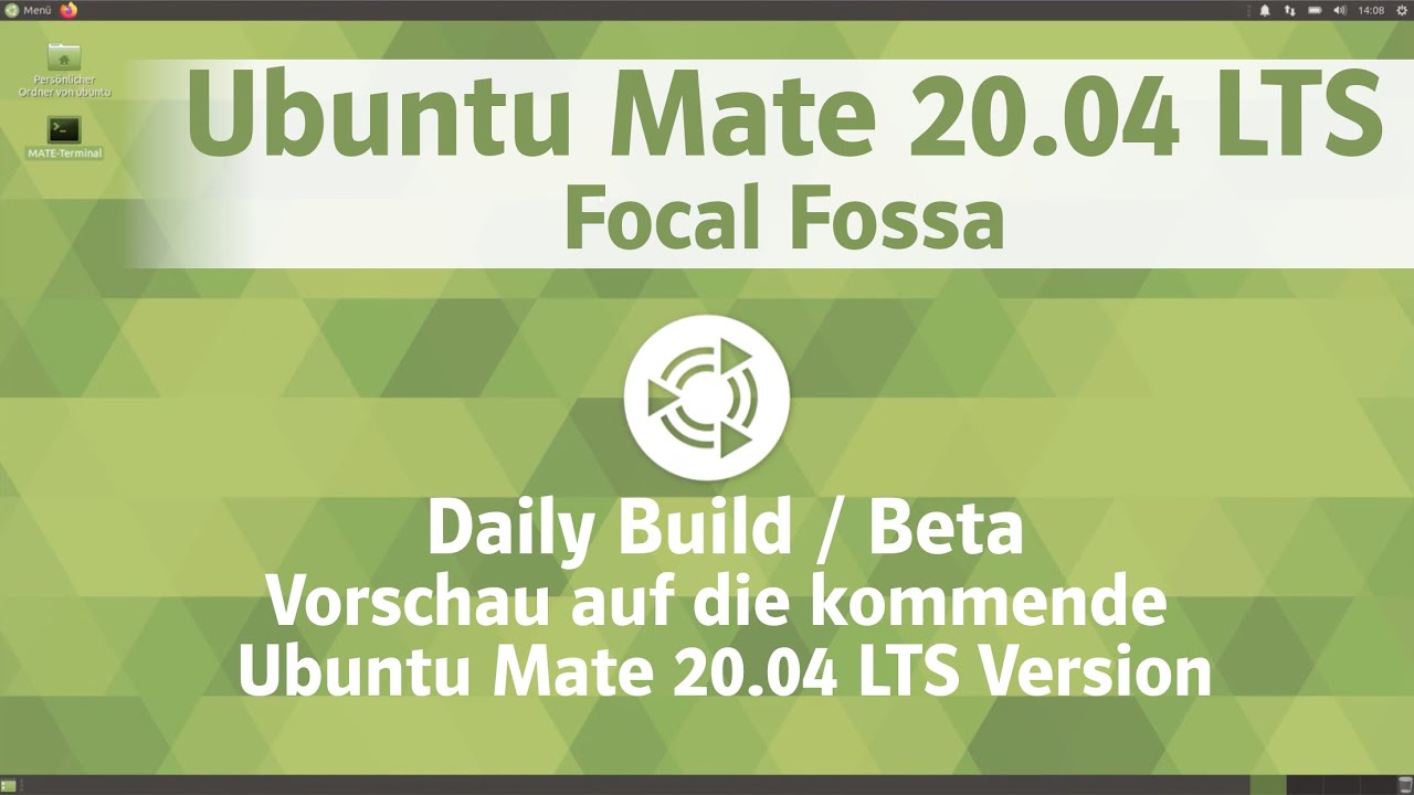 Ubuntu Mate 20.04 LTS Beta/daily build Preview (deutsch/german) - YouTube