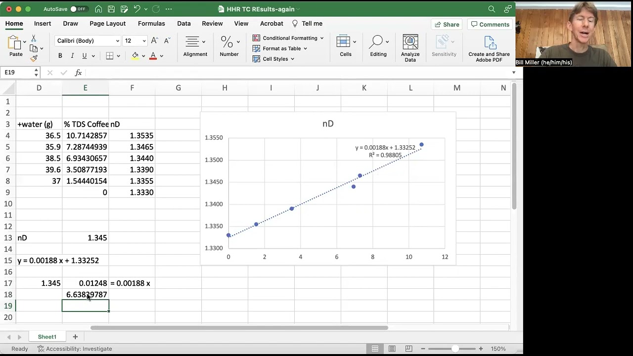 A8 - Procedure B Determining % TDS Coffee from Equation - YouTube