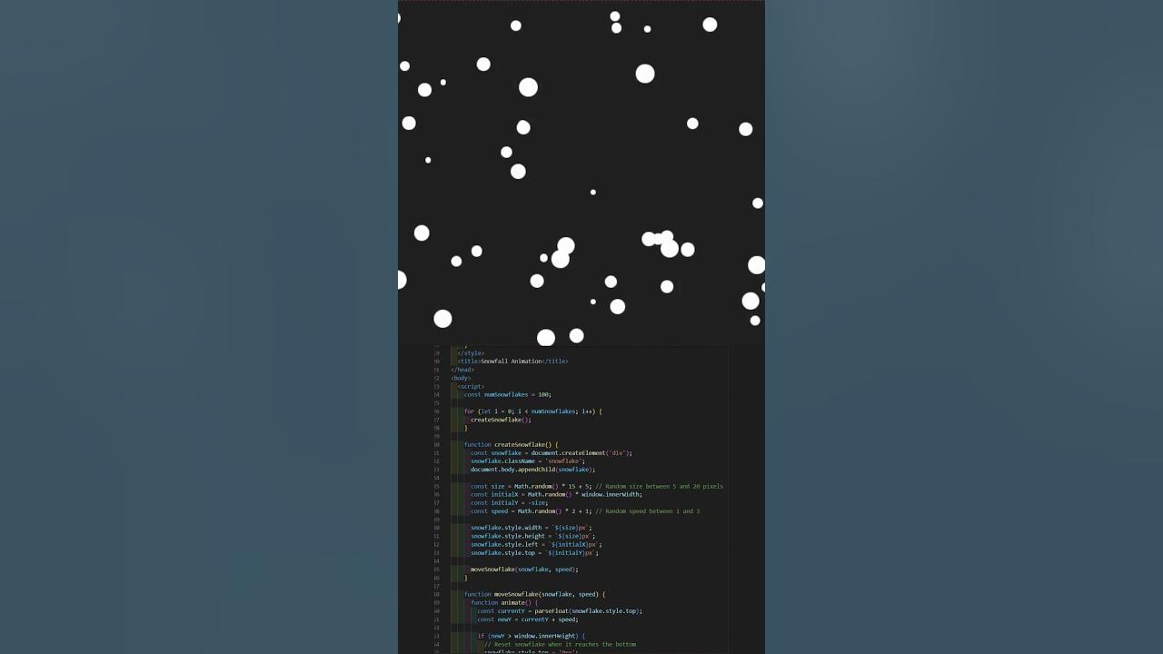 Snowfall Animation Using Html Css Javascript Youtube 0206