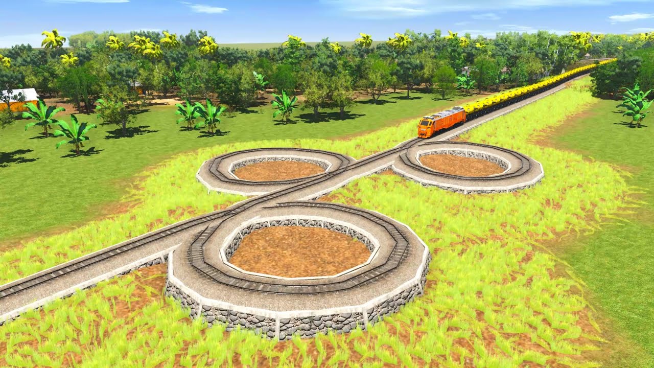 Long Train Passing Triple Looping Spinner Track Most Extreme🚦Shaky ...