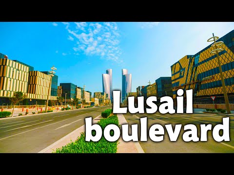 Lusail boulevard Street Tour | Giant 3D Screens | Lusail Stadium ...