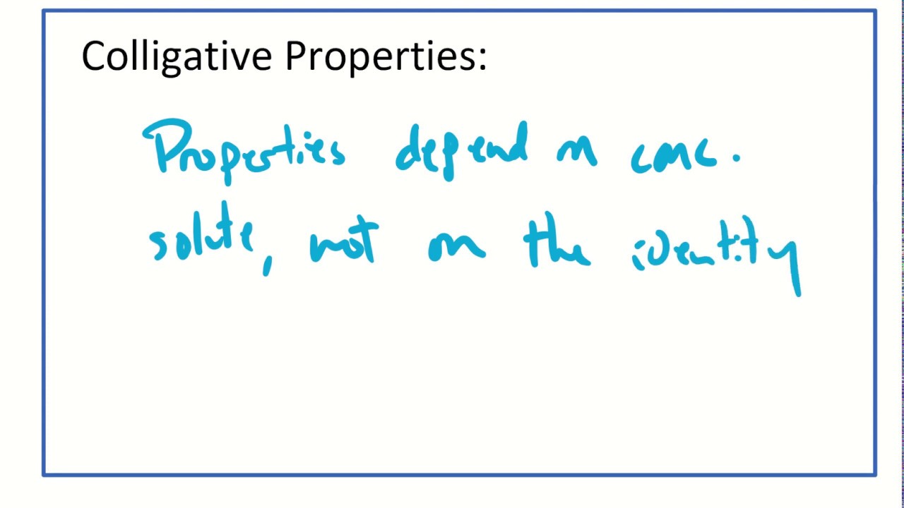 Introduction to Colligative Properties - YouTube