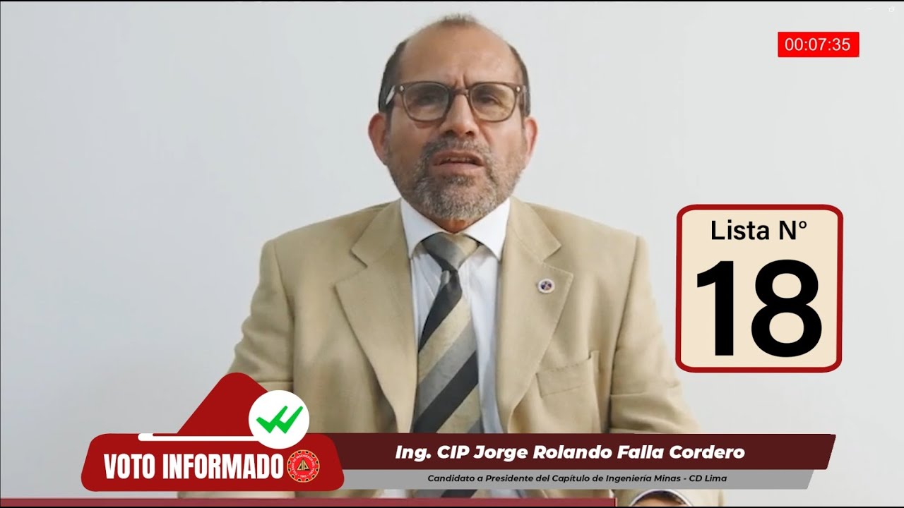 Propuestas del ING. CIP JORGE ROLANDO FALLA CORDERO - YouTube