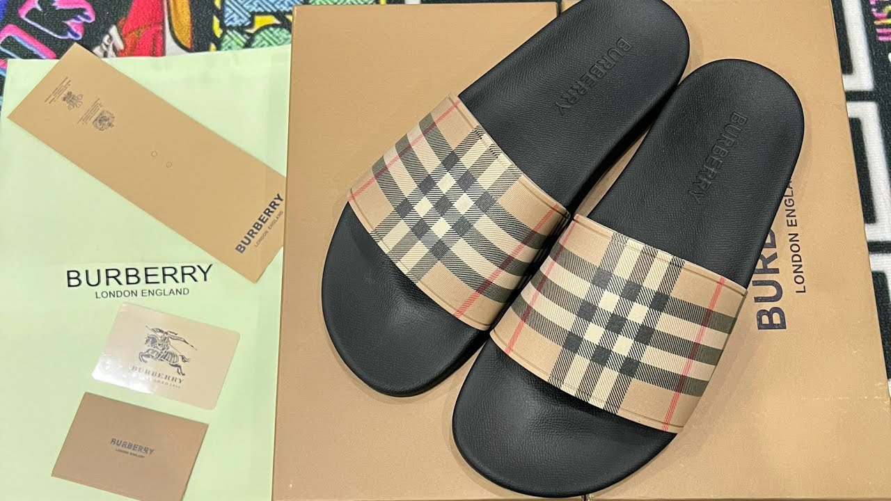 Review Dép Burberry - YouTube