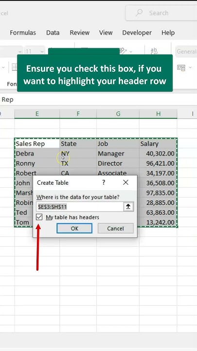 Quickly format Data Tables in Excel - Shortcut for Inserting Excel Table - YouTube