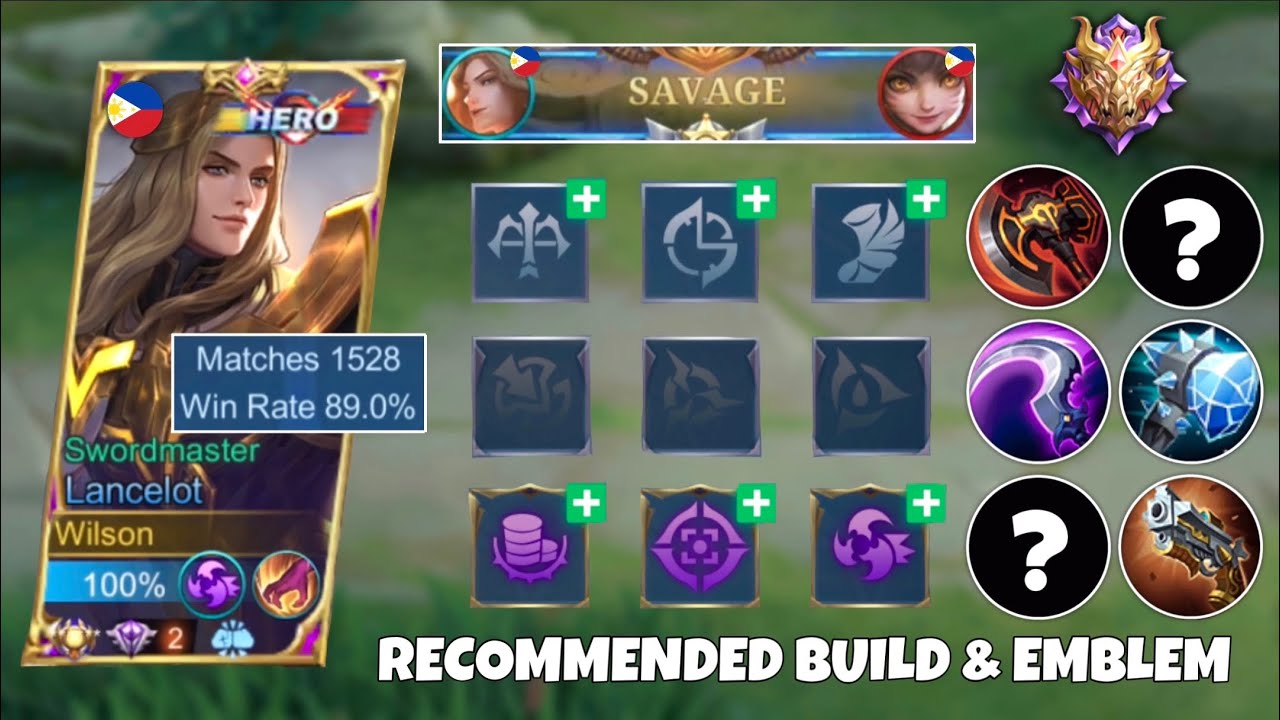 New Lancelot Perfect Build & Emblem To Rank Up Faster in Mythical Glory ...