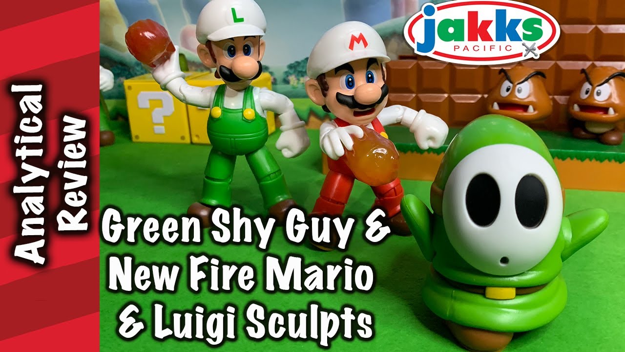 New Fire Mario & Luigi 4Inch Re-sculpts + Green Shy Guy! - YouTube