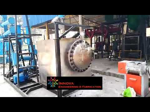 100 kg per day CTDT Plastic pyrolysis to fuel plant - YouTube