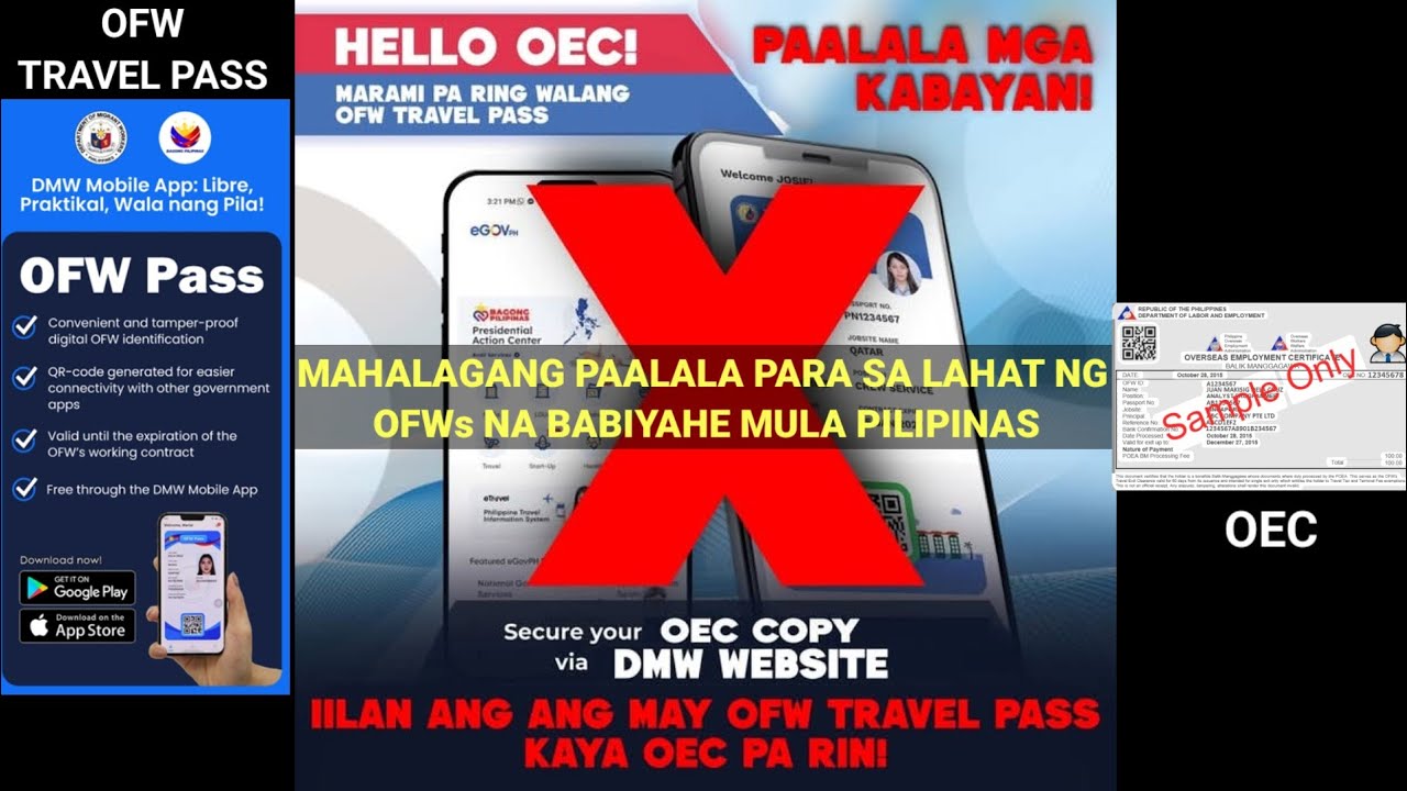 OFW OEC OR TRAVEL PASS? MAHALAGANG PAALALA PARA SA LAHAT NG OFWs NA ...