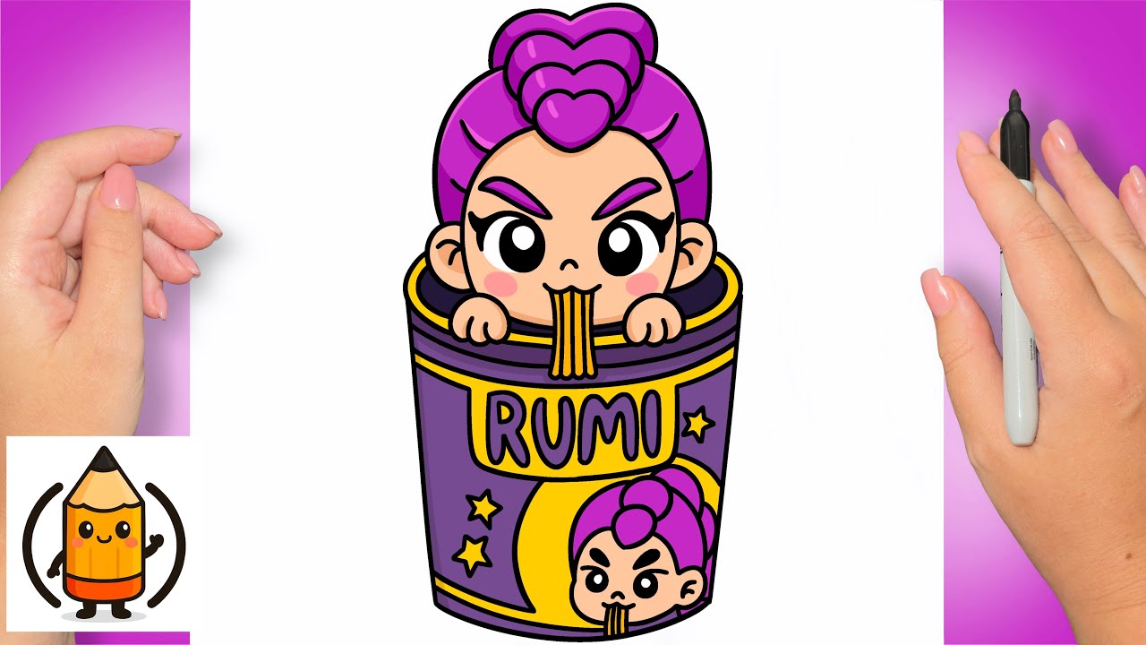 How To Draw Rumi Eating Ramyeon | K Pop Demon Hunters - YouTube