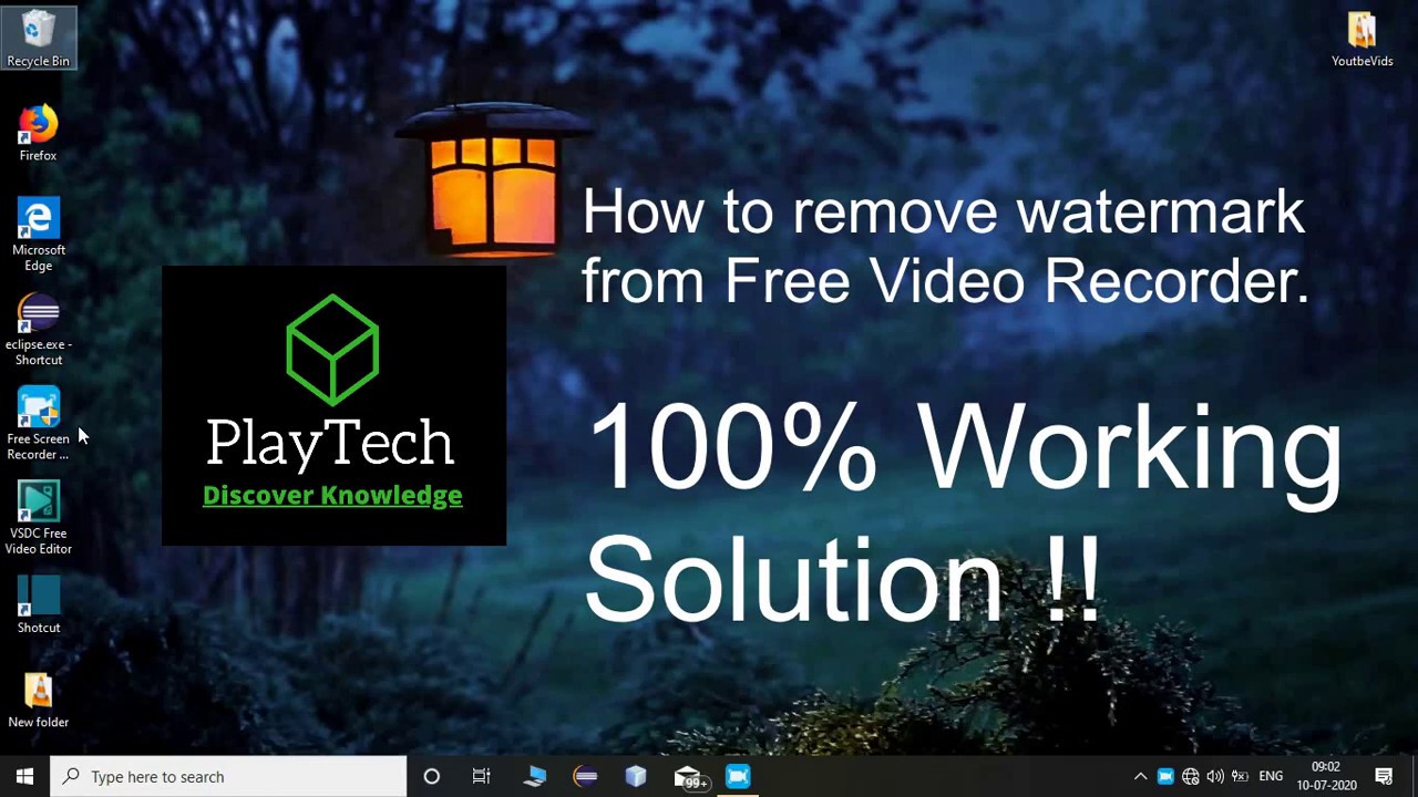 How to remove watermark from Free screen recorder | 100% Working ...