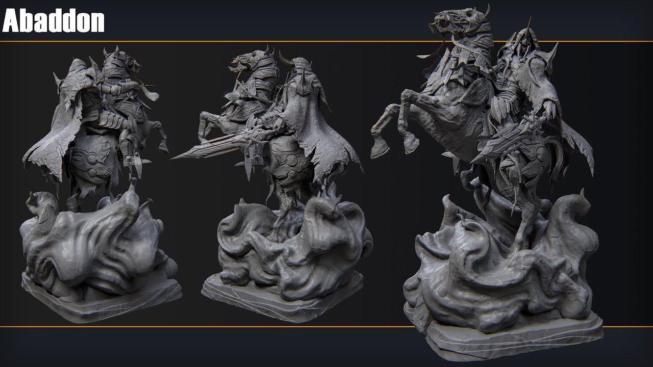 Abaddon | 3d print ready figurine preview - YouTube