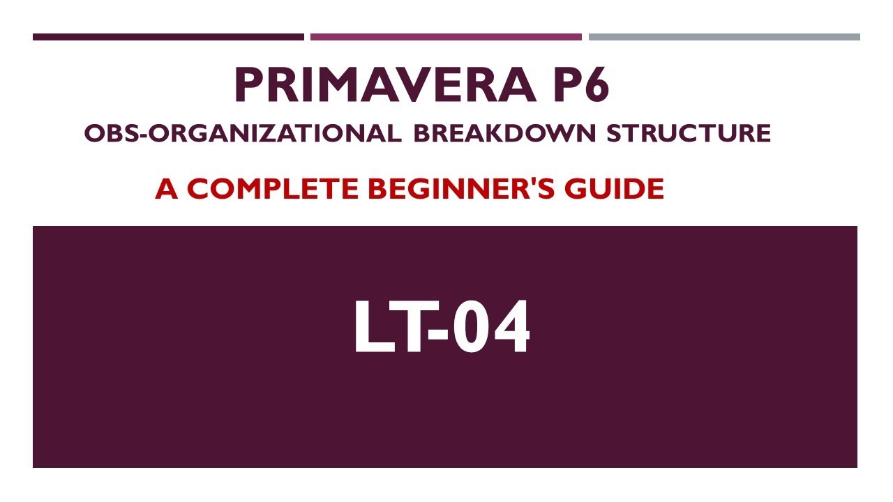 LT-04 - Primavera P6 Organizational Breakdown Structure OBS Primavera ...