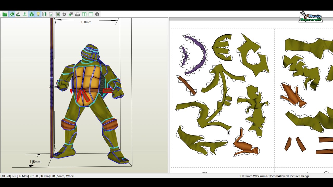 Donny Teenage Mutant Ninja Turtles Papercraft Teenage Mutant Ninja