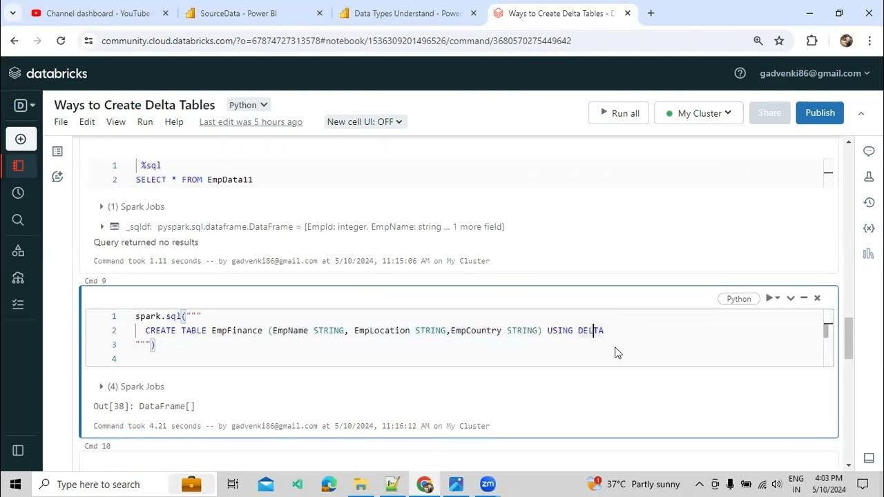 Different ways to Create Delta Table in Databricks using PySpark in Telugu - YouTube