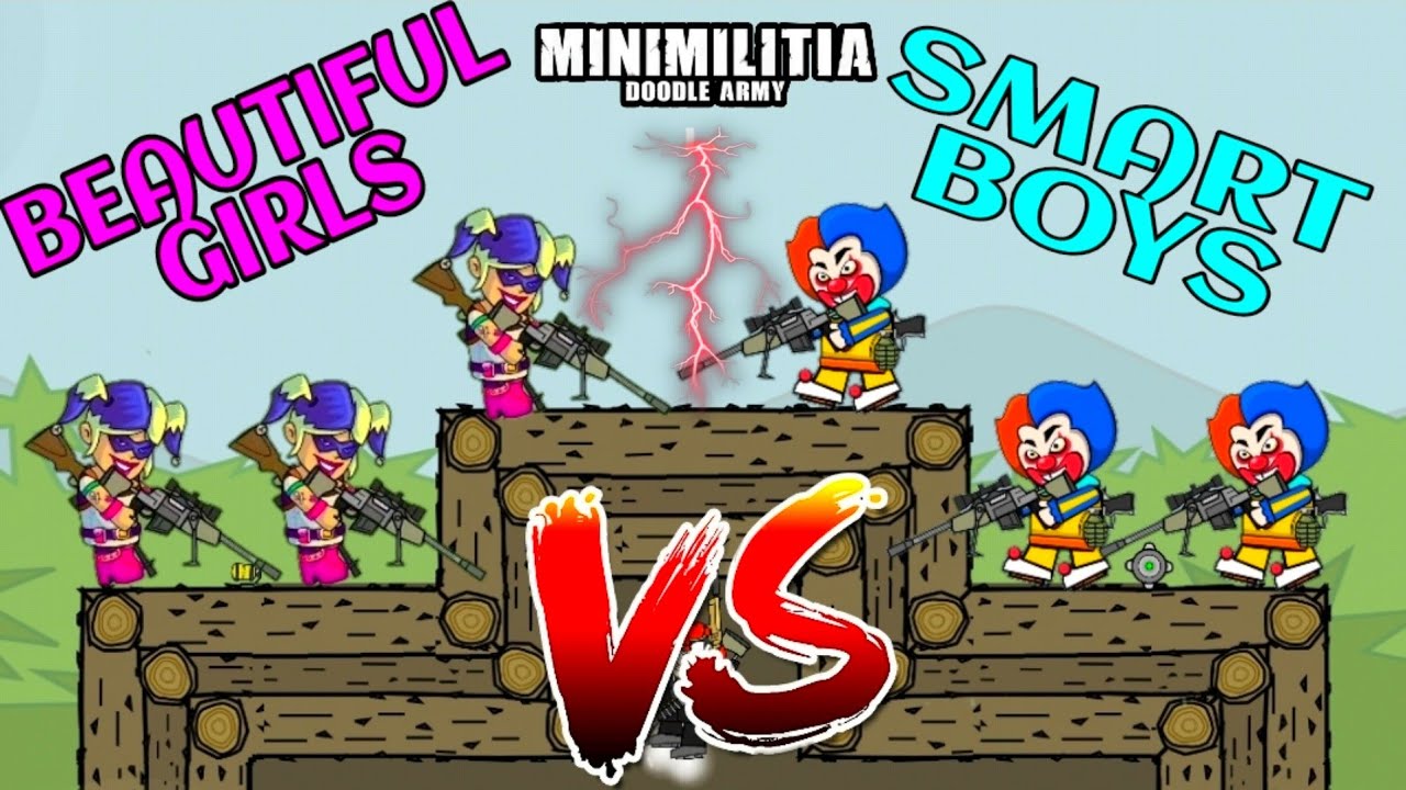 mini militia - Beautiful Girls Vs Smart Boys Mini Militia Gameplay ...