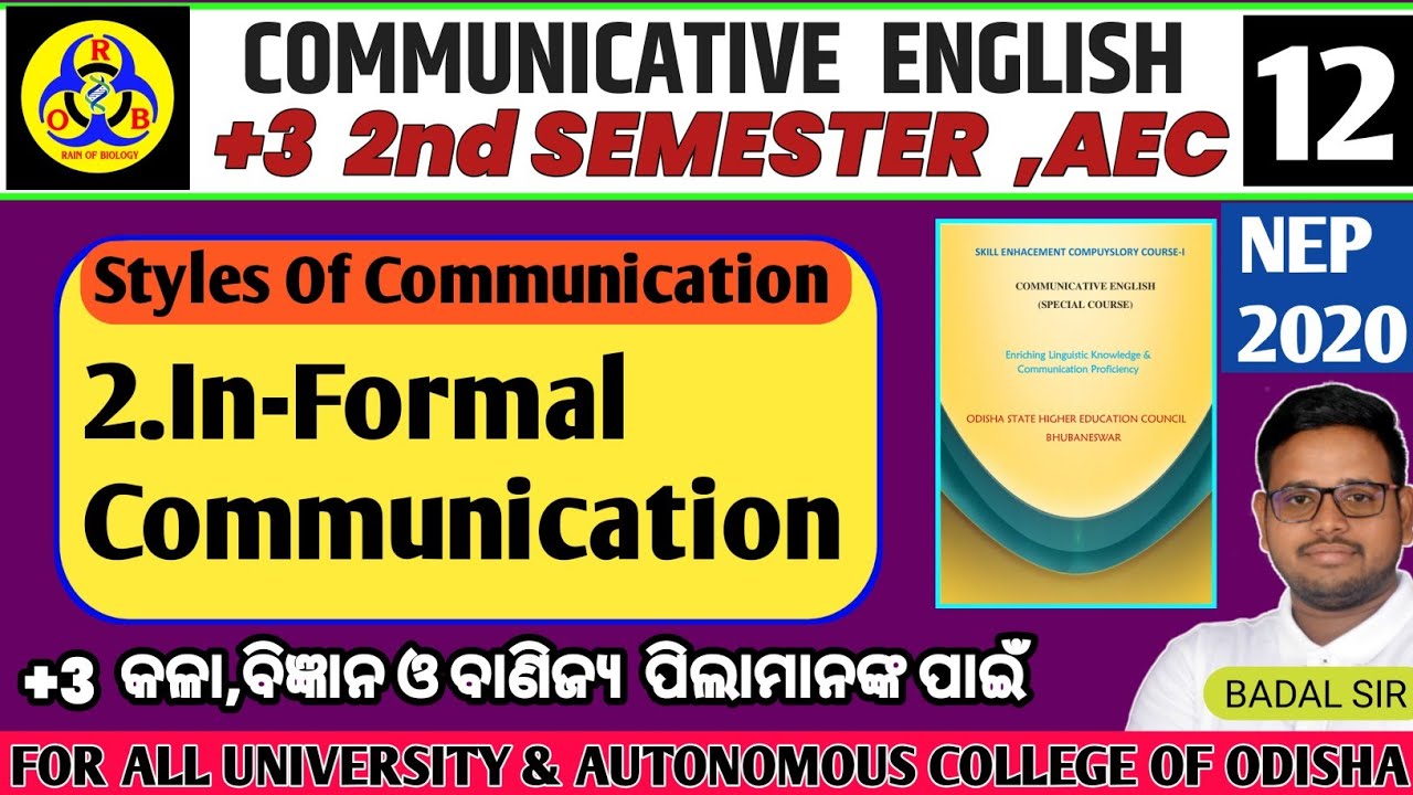Style of communication//Informal communication//+3 2nd semester AEC 2 ...