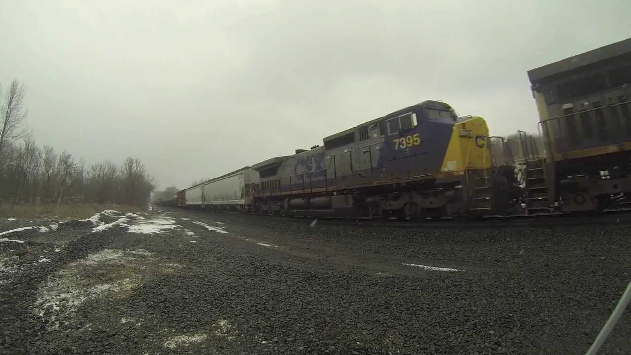 CSX 163 leads train (CSX S351) - YouTube