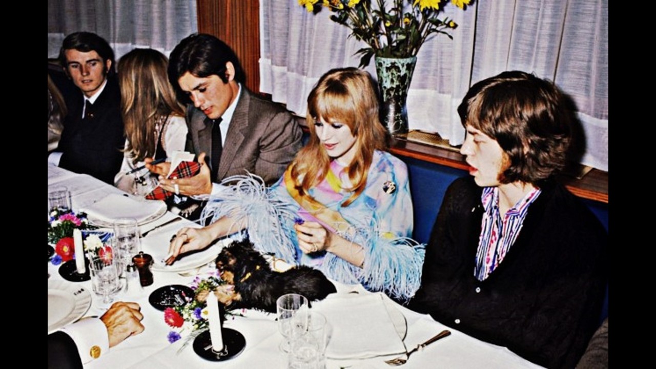 Alain Delon Mick Jagger Marianne Faithfull 1967 Dinner With The Stars ...