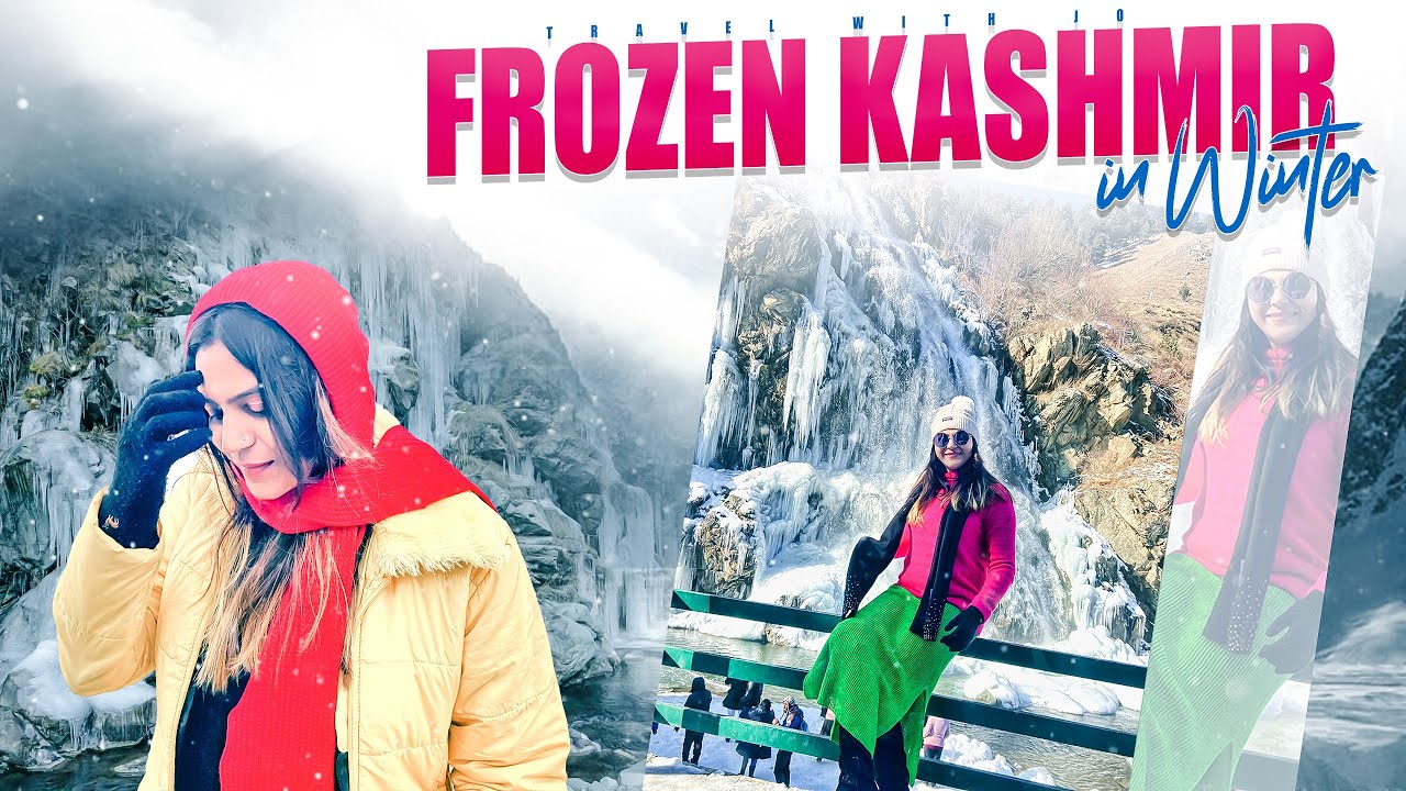 Kashmir in winters | Unexplored frozen Drung Waterfall ️ Tangmarg ...