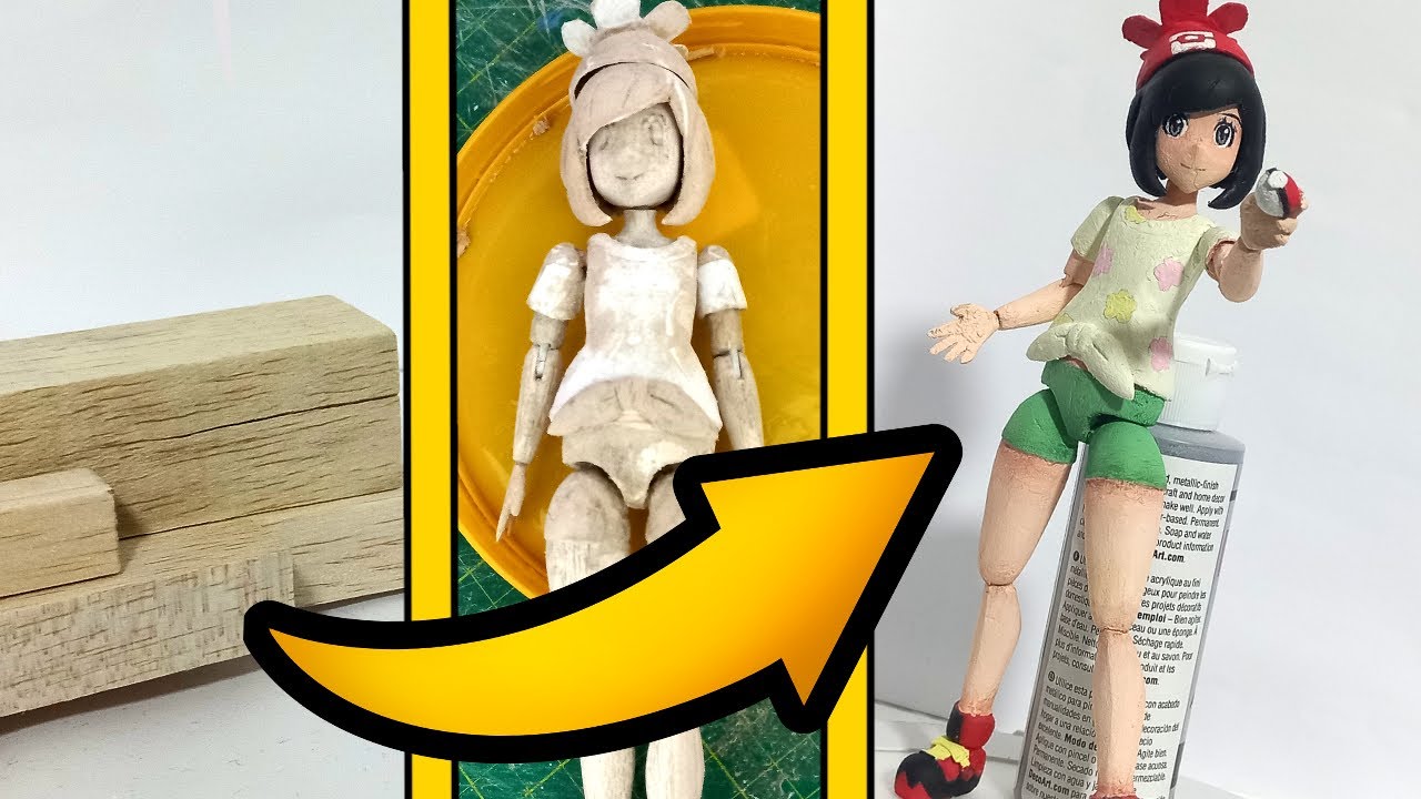 POKEMON Sun And Moon TRAINER (SELENE (^///^) ) figure CRAFTING in WOOD ...