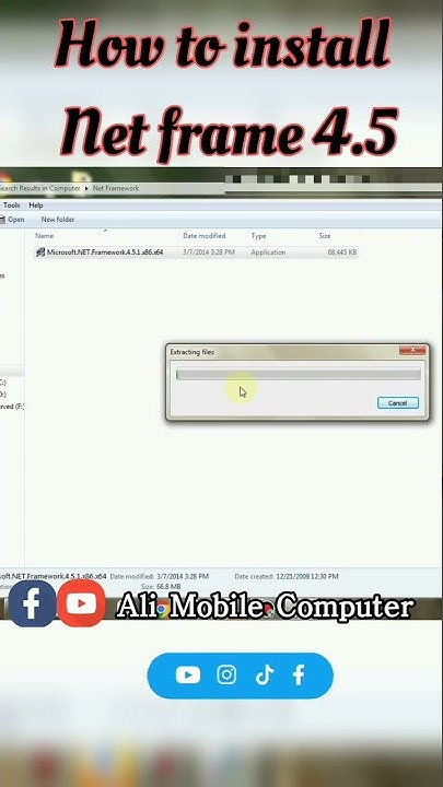how to install net frame work 4.5 | Net frame work installition | Ali Mobile Computer - YouTube