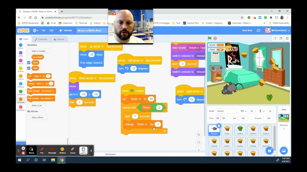Scratch Lesson 9 - Adding a Timer to Your Game - YouTube