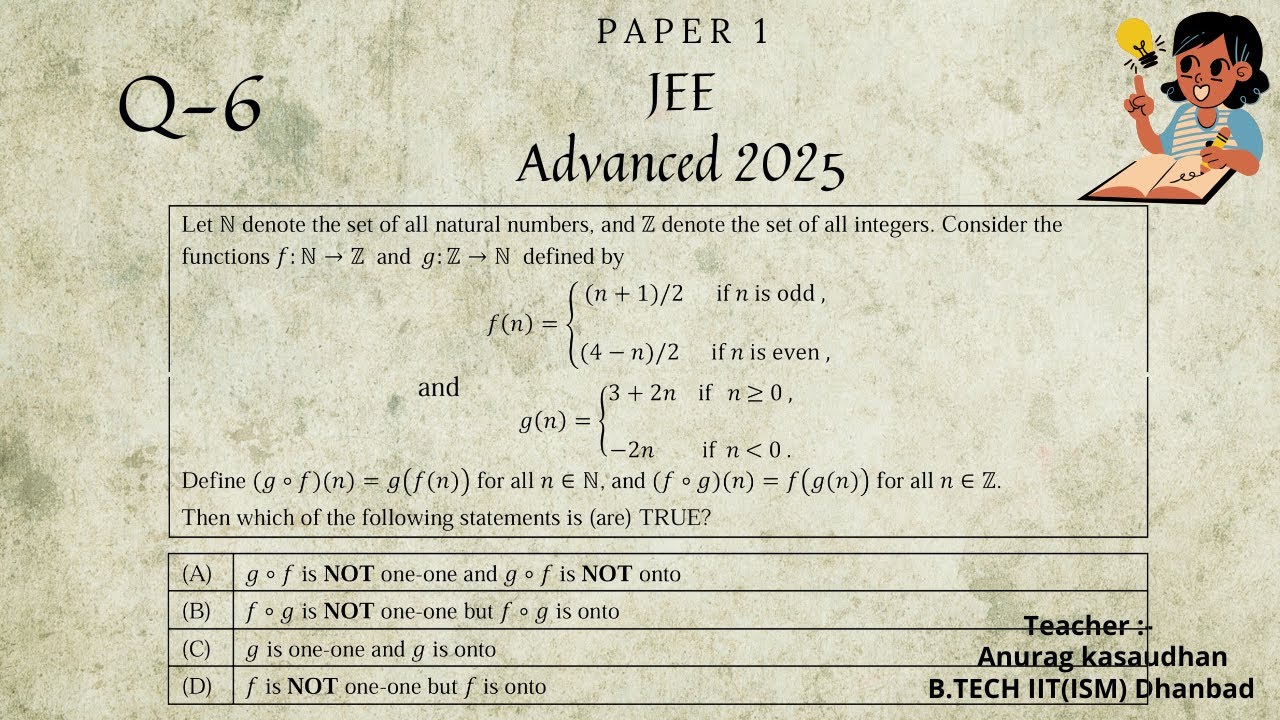 JEE Advanced 2025 Math Paper 1 (Q 6) solution | IIT JEE Maths | # ...